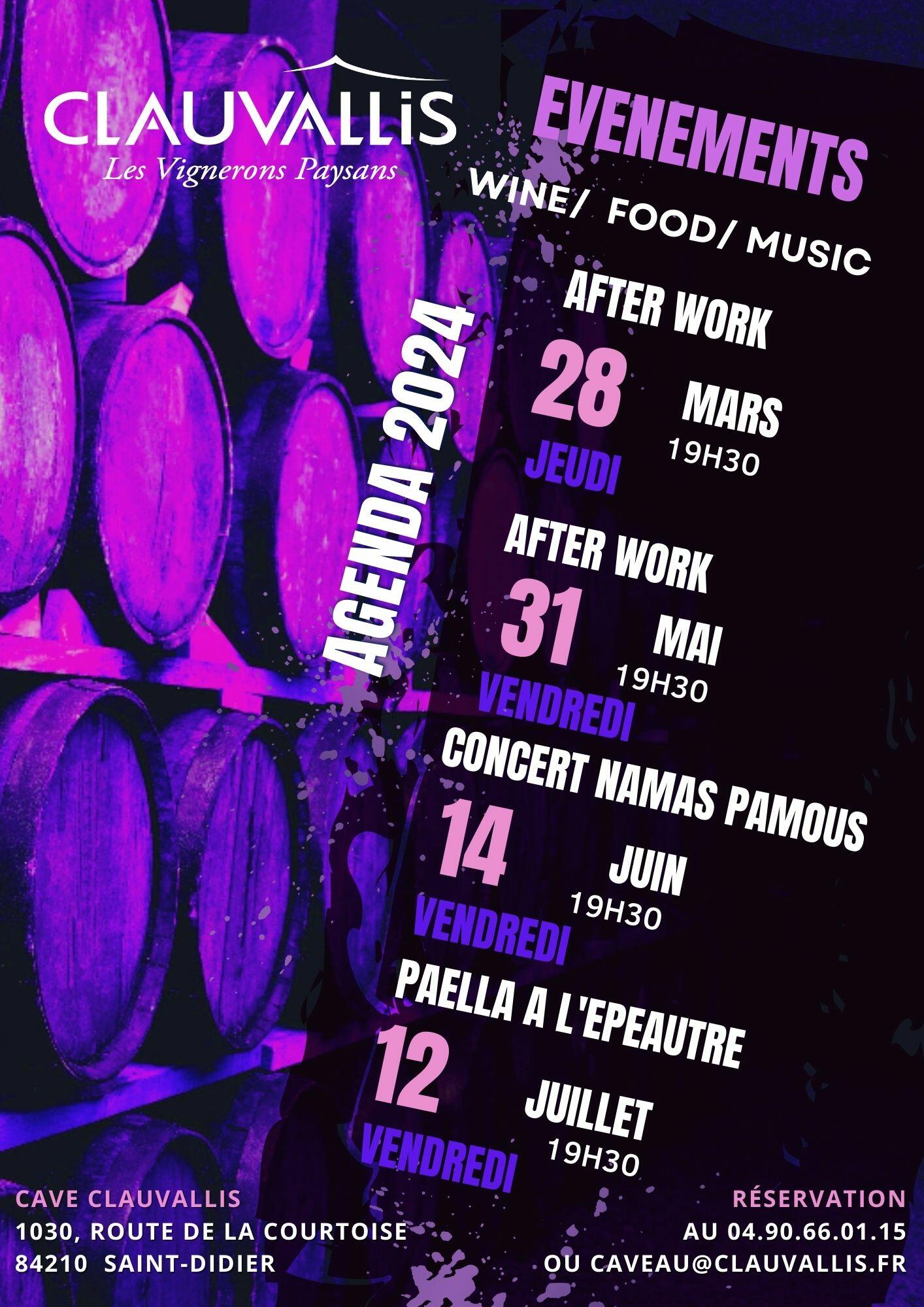 AGENDA DES EVENEMENTS 2024 | Actualités | Clauvallis - Les Vignerons ...