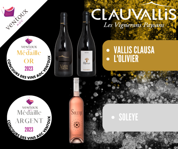Récompenses AOP Ventoux | Actualités | Clauvallis - Les Vignerons Paysans