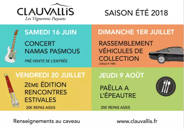 Programme estival | Actualités | Clauvallis - Les Vignerons Paysans